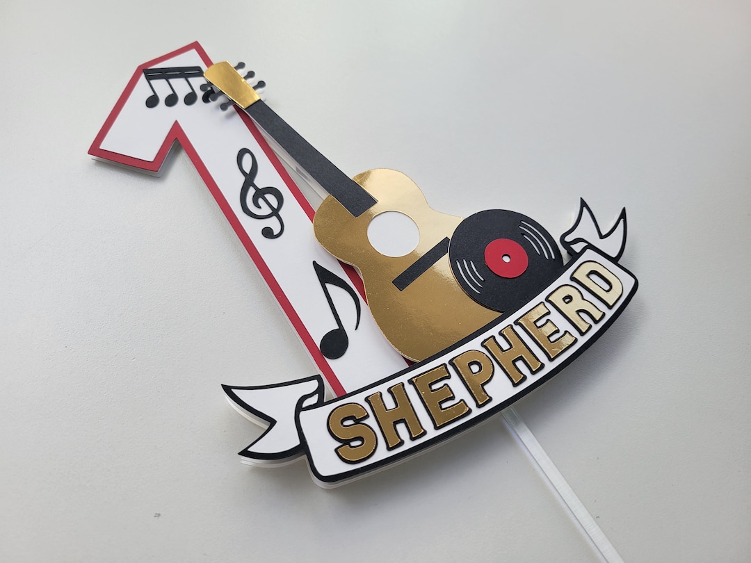 Rock and Roll Cake Topper, Rockstar Cake Topper, Musical Instrument ...