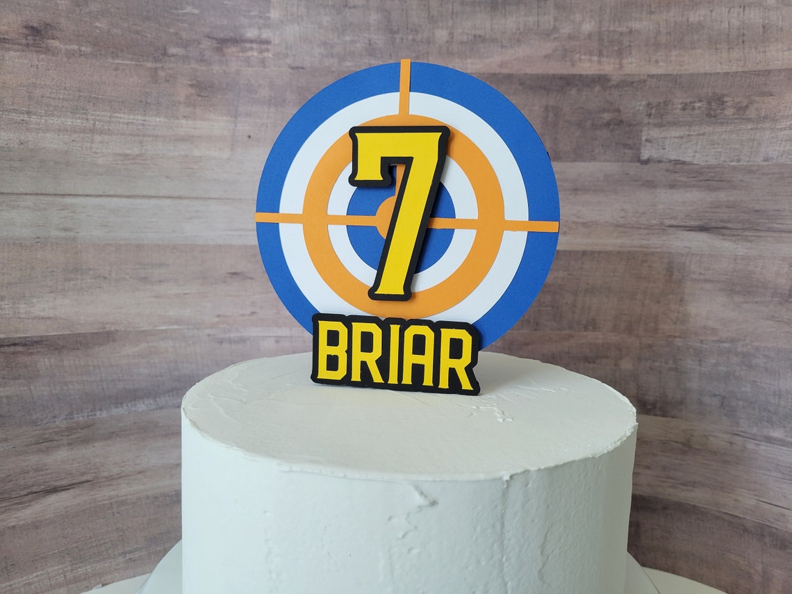 Nerf Cake Topper, Nerf Target Cake Topper, Nerf Gun Cake Topper, Nerf ...