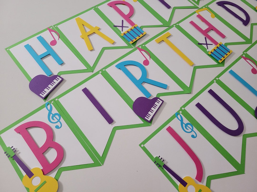 Musical Instruments Birthday Banner, Music High Chair Banner, Music ...