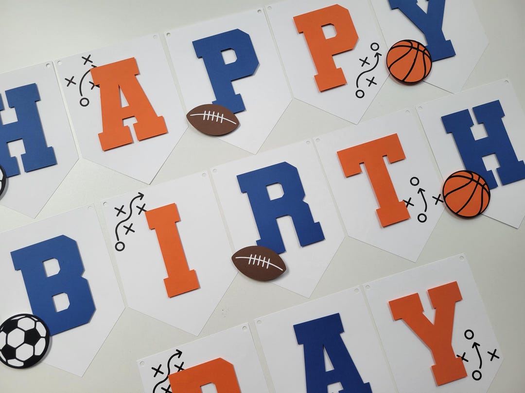 Sports Birthday Banner, Soccer Banner, Football Banner, Baseball Banner ...