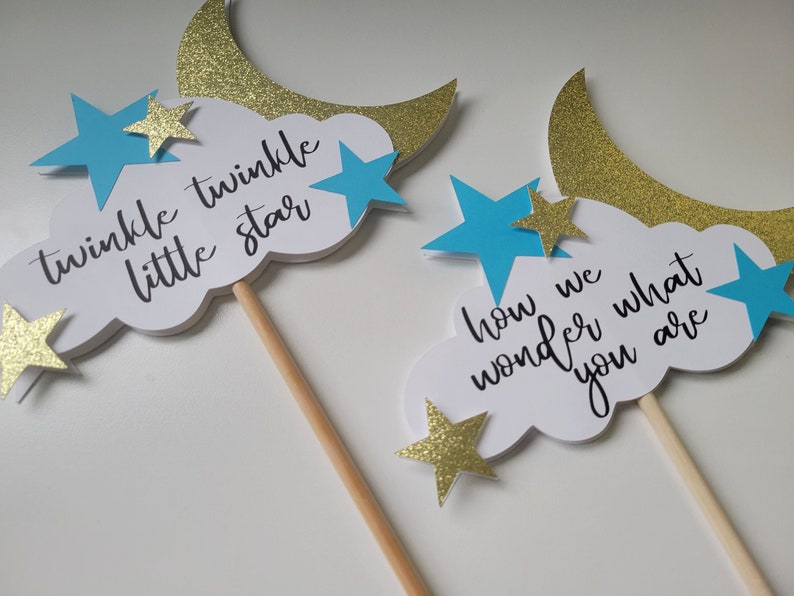 Twinkle Twinkle Little Star Centerpiece Sticks Set of 2, Twinkle ...