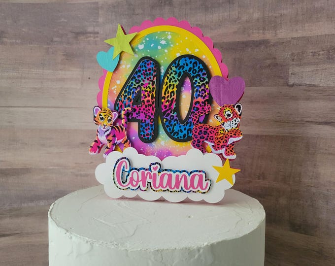 Custom 90s Inspired Leopard Cake Topper (pick Your Characters) - Etsy