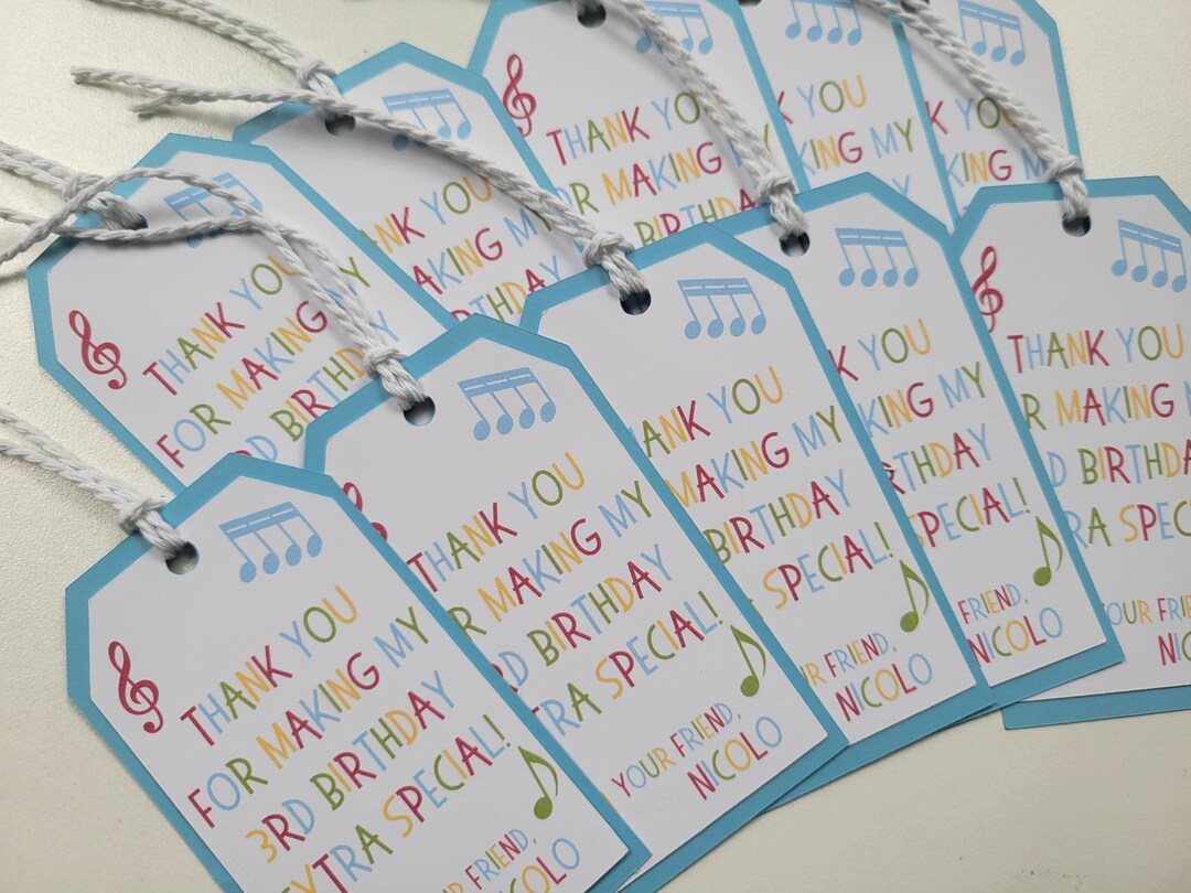 Musical Instrument Favor Tag Set of 10, Musical Instrument Thank You ...