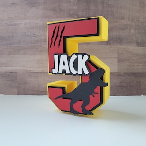 Jurassic Park 3D Number, Jurassic Park 3D Letter, Dinosaur 3D Number ...