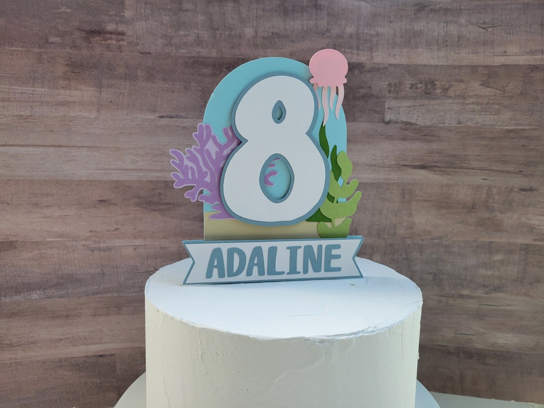 Under the Sea Cake Topper, Pink Under the Sea Cake Topper, Pastel Under ...