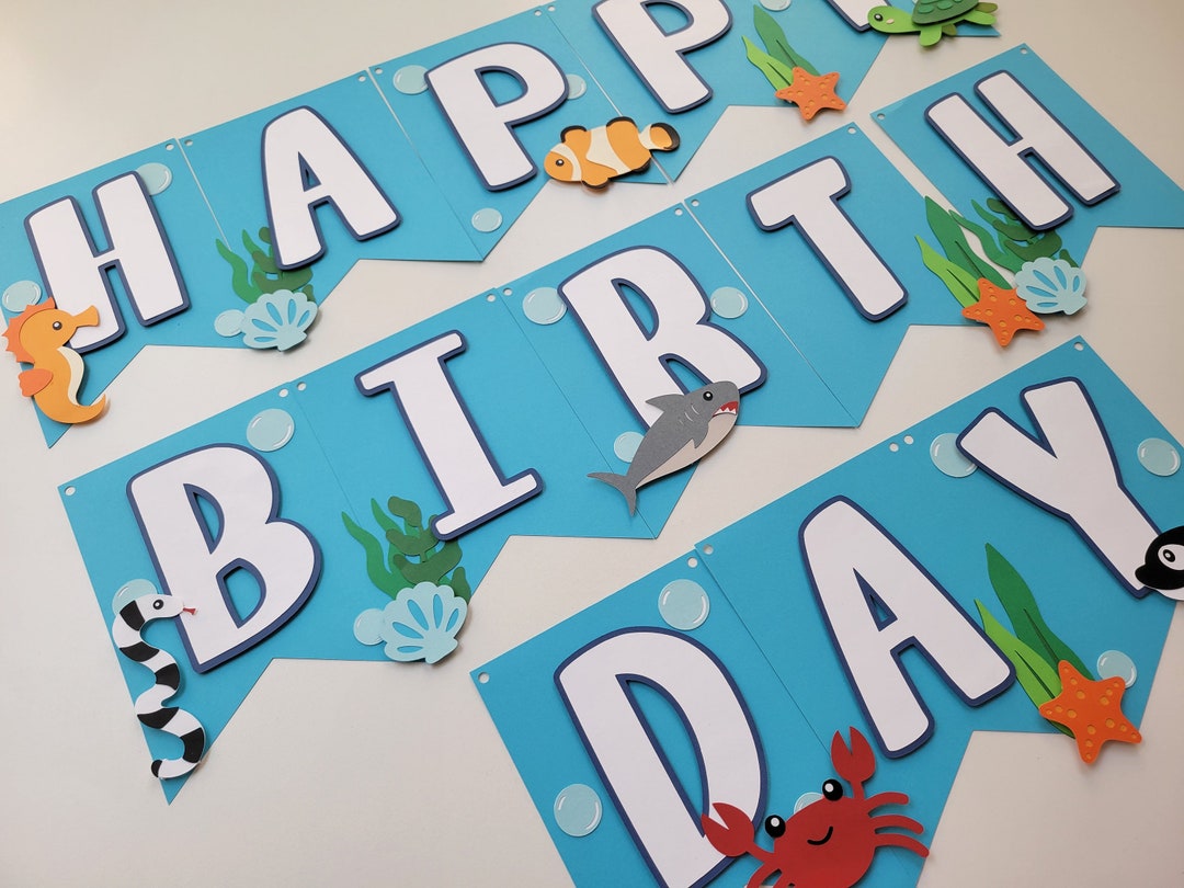 Under the Sea Birthday Banner, Under the Sea High Chair Banner, Ocean ...