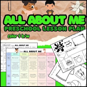 ALL ABOUT ME- Preschool Weekly Lesson Plan - Etsy