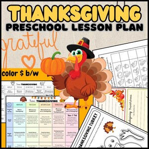 THANKSGIVING- Preschool Weekly Lesson Plan - Etsy