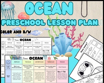 Ocean Theme Homeschool Lesson Plan, Ocean Preschool Plan, Ocean Theme ...