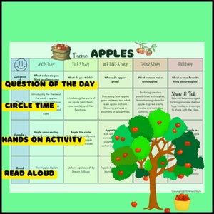 APPLES Preschool Weekly Lesson Plan - Etsy