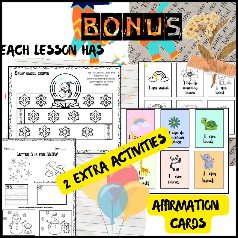 JANUARY BUNDLE Preschool Lesson Plans- Snow, Opposites, Continents Part ...