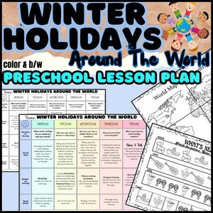 WINTER HOLIDAYS Around the World- Preschool Weekly Lesson Plan - Etsy