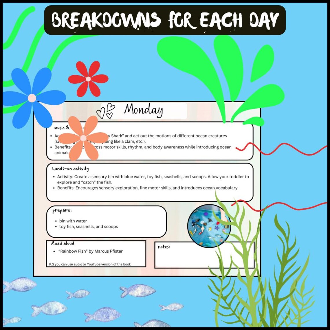 THE OCEAN- Toddler Weekly Lesson Plan (for 18 Months Old) - Etsy