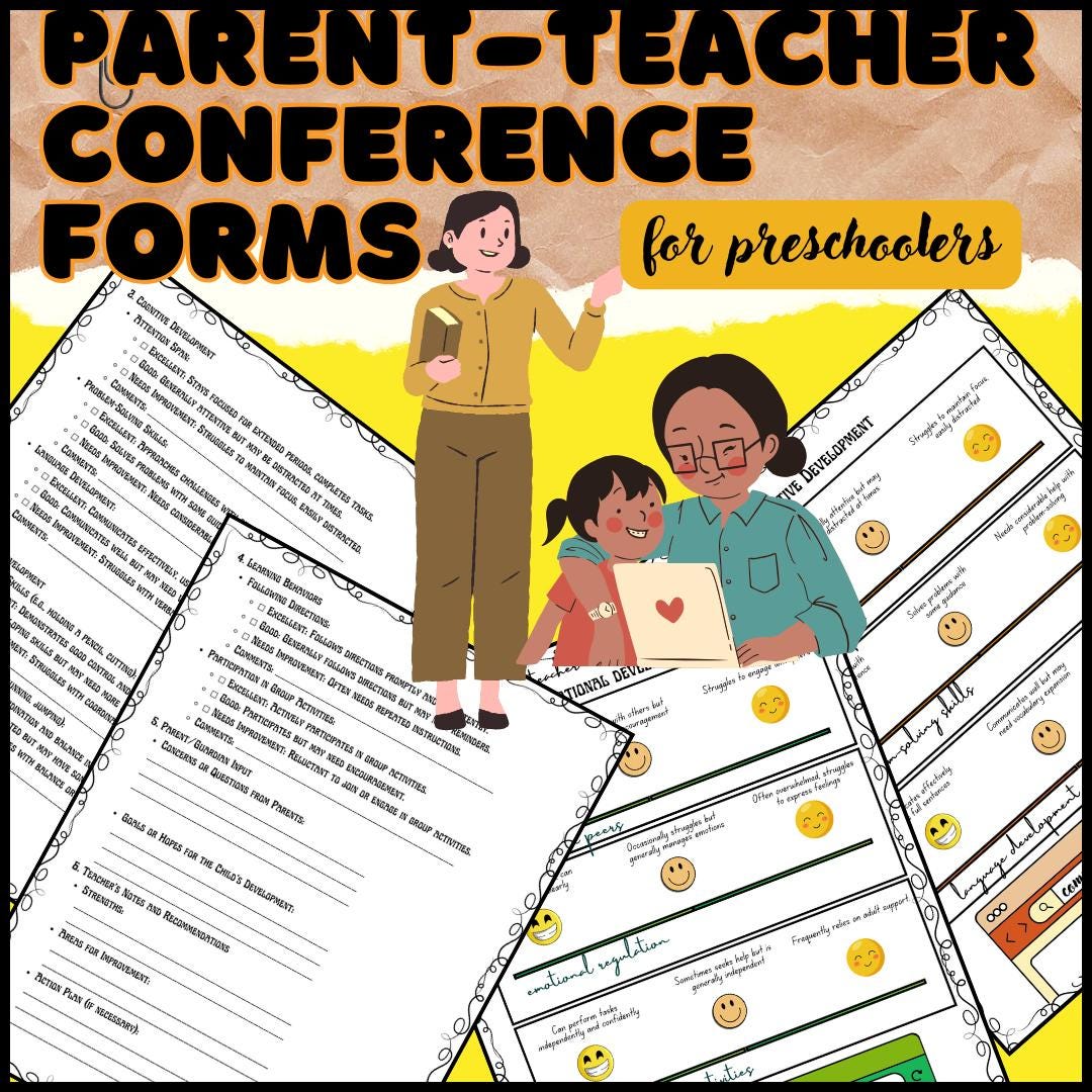 PARENT-TEACHER CONFERENCE Forms for Preschoolers - Etsy