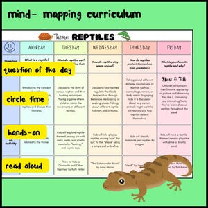 REPTILES- Preschool Weekly Lesson Plan - Etsy