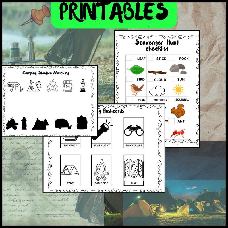 CAMPING- Preschool Weekly Lesson Plan - Etsy