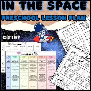 SPACE- Preschool Weekly Lesson Plan - Etsy