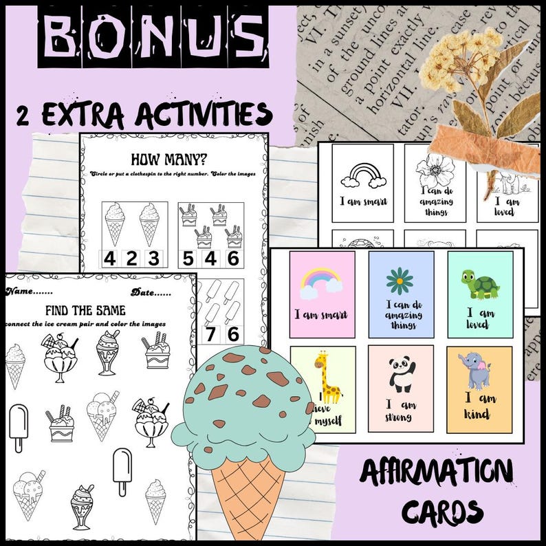 ICE CREAM- Preschool Weekly Lesson Plan - Etsy Canada