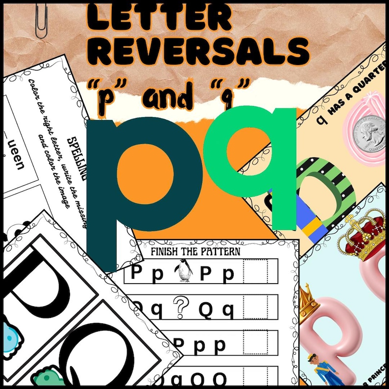LETTER REVERSALS "q" and "p" - Etsy
