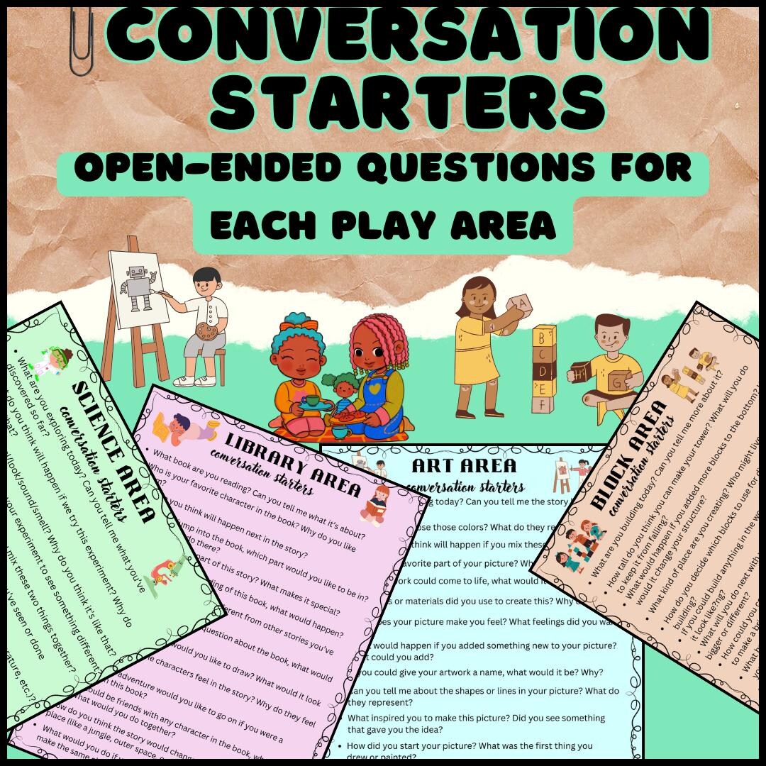 CONVERSATION STARTERS- Open-ended Questions for Each Play Area - Etsy
