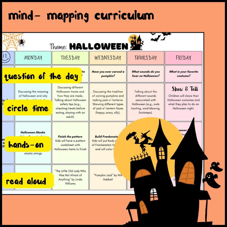 HALLOWEEN- Preschool Weekly Lesson Plan - Etsy