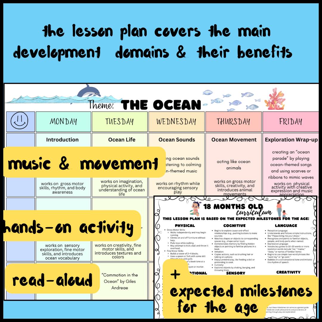 THE OCEAN- Toddler Weekly Lesson Plan (for 18 Months Old) - Etsy