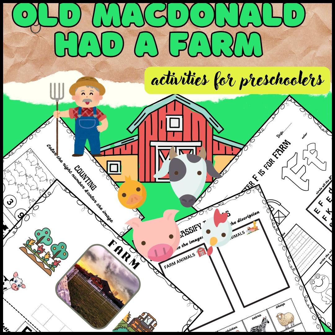 Old Macdonald Had A Farm- Activities for Preschoolers - Etsy