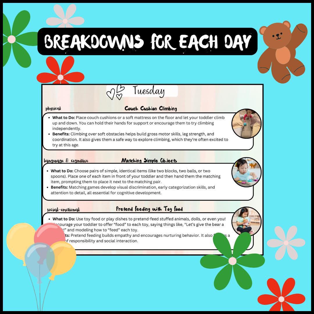 13 Months Old WEEKLY CURRICULUM (week 2 of the Bundle) - Etsy