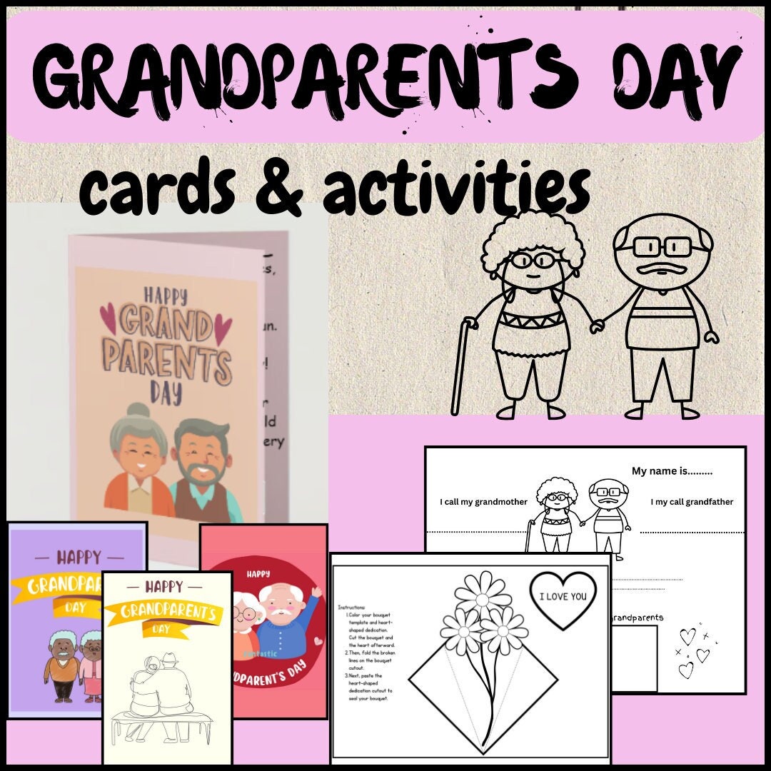 Grandparents Day Activities and Card Templates - Etsy