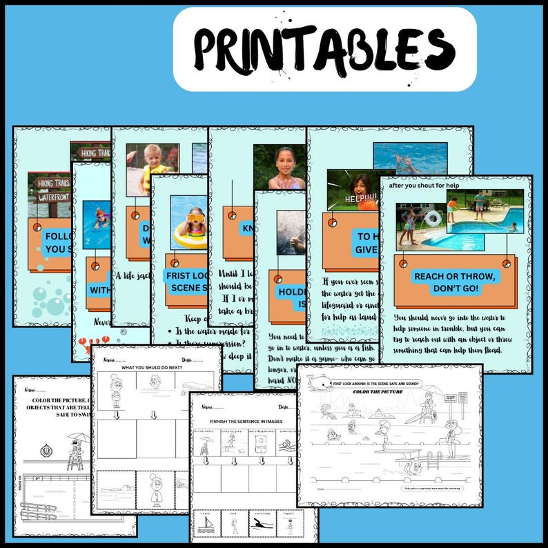 WATER SAFETY- Preschool Activities - Etsy