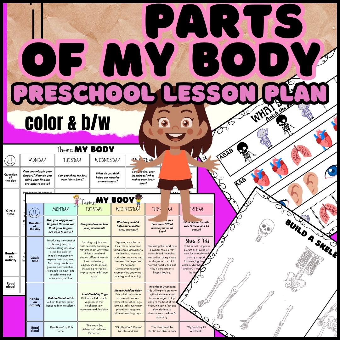 MY BODY- Preschool Weekly Lesson Plan - Etsy