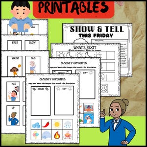 OPPOSITES- Preschool Weekly Lesson Plan - Etsy