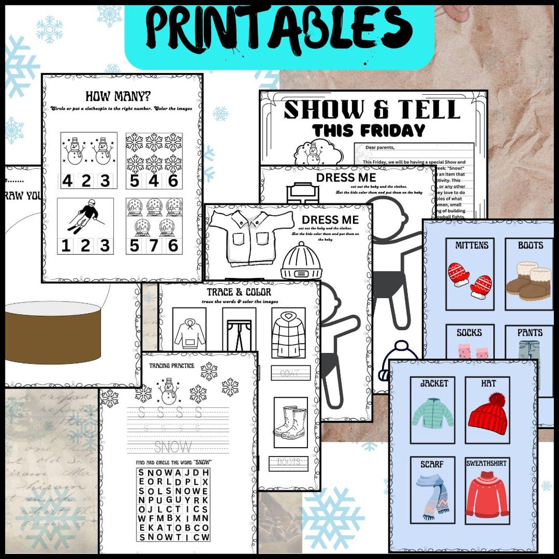 SNOW- Preschool Weekly Lesson Plan - Etsy