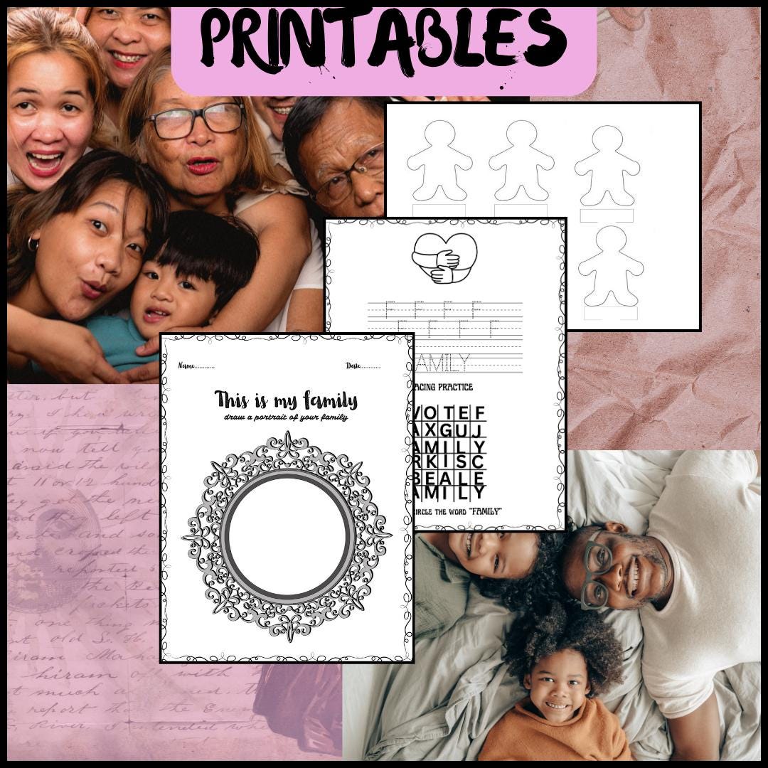 FAMILY- Preschool Weekly Lesson Plan - Etsy