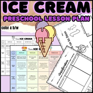 ICE CREAM- Preschool Weekly Lesson Plan - Etsy Canada