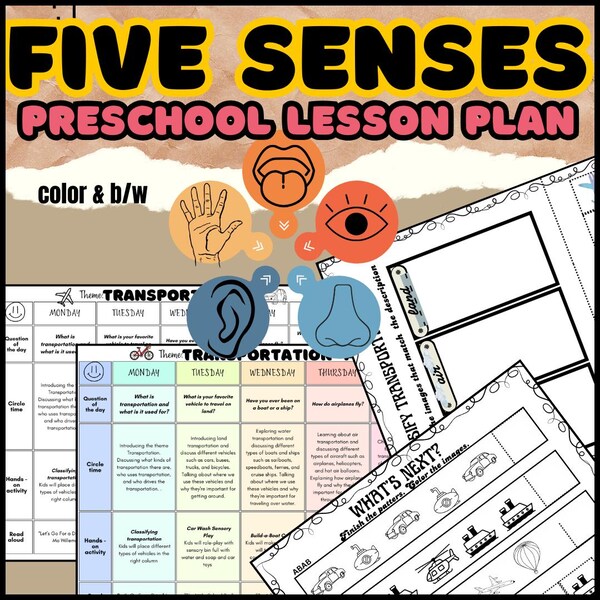 Five Senses Preschool - Etsy
