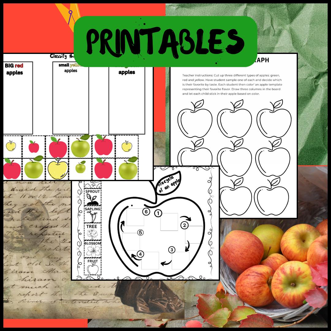 APPLES- Preschool Weekly Lesson Plan - Etsy
