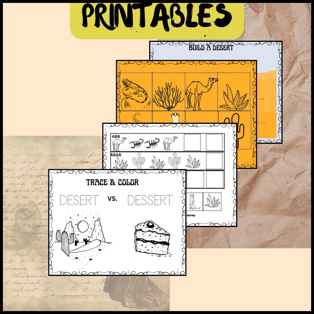 DESERT- Preschool Weekly Lesson Plan - Etsy