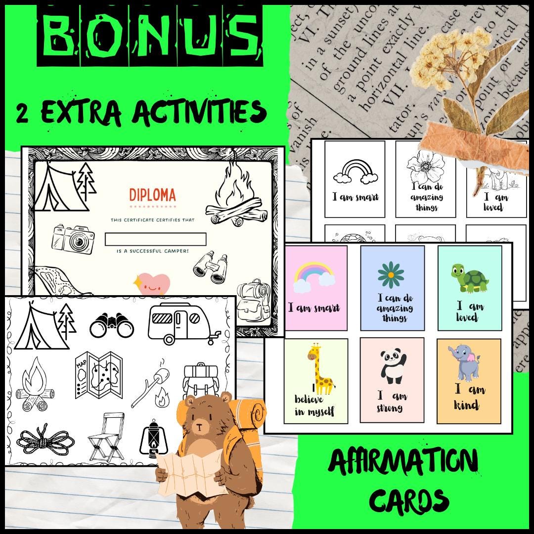 CAMPING- Preschool Weekly Lesson Plan - Etsy