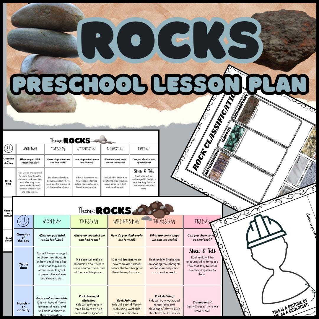 ROCKS- Preschool Weekly Lesson Plan - Etsy