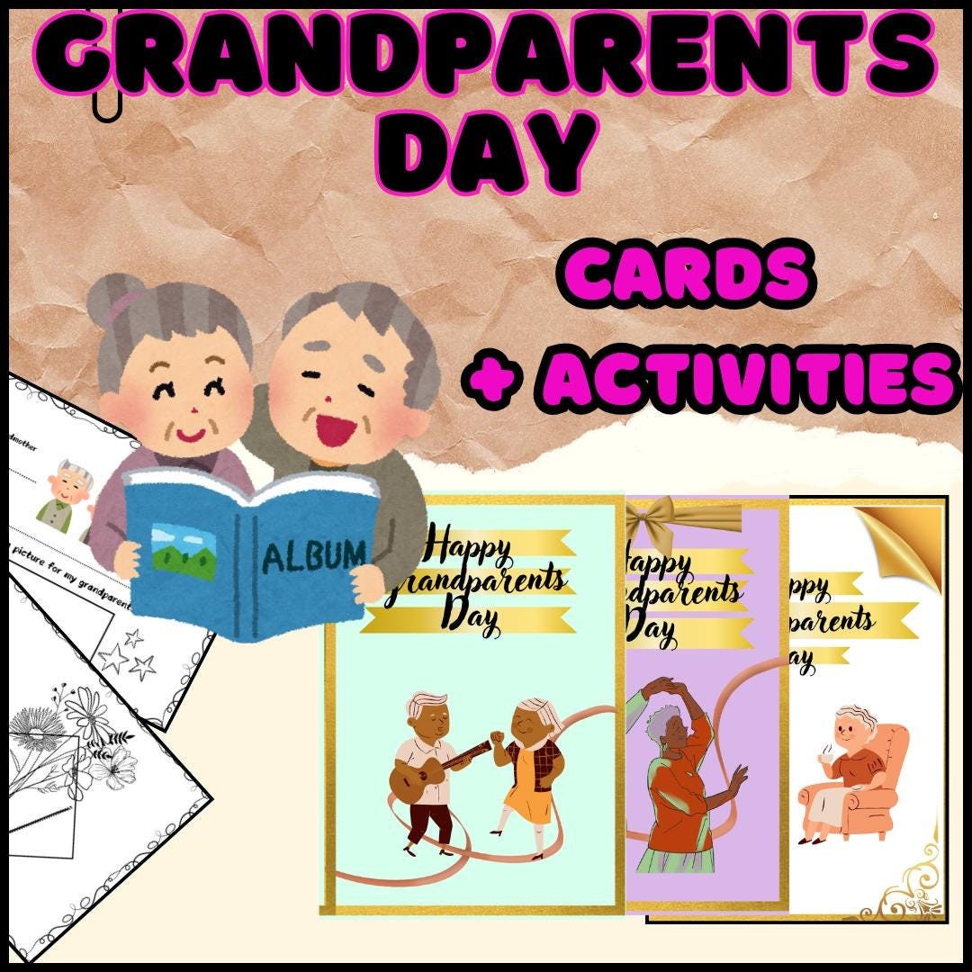 Grandparents Day- Activities and Card Templates - Etsy