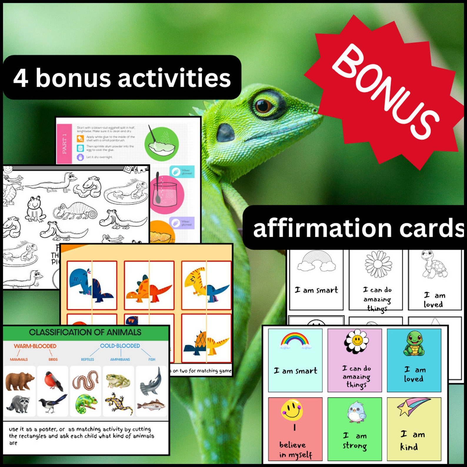 REPTILES Preschool Weekly Lesson Plan - Etsy