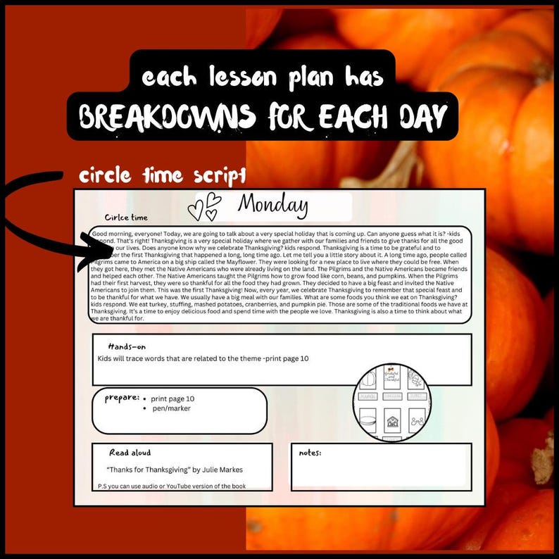 Fall Preschool Lesson Plans Bundle September, October, November (PDF ...