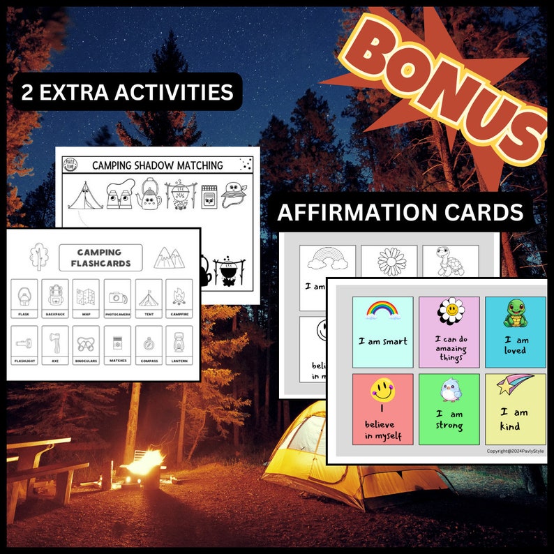 CAMPING Preschool Weekly Lesson Plan - Etsy