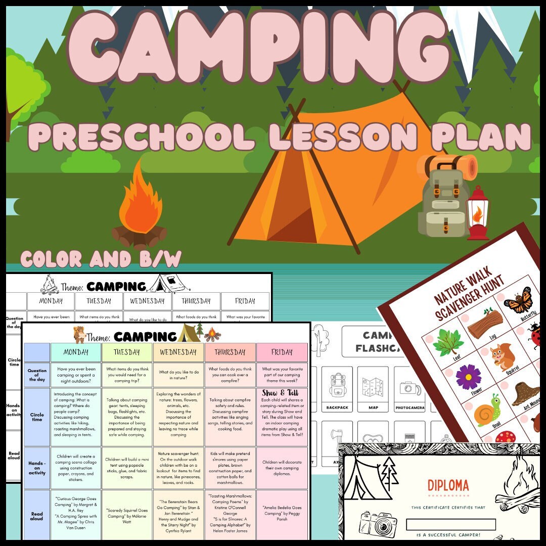 CAMPING Preschool Weekly Lesson Plan - Etsy