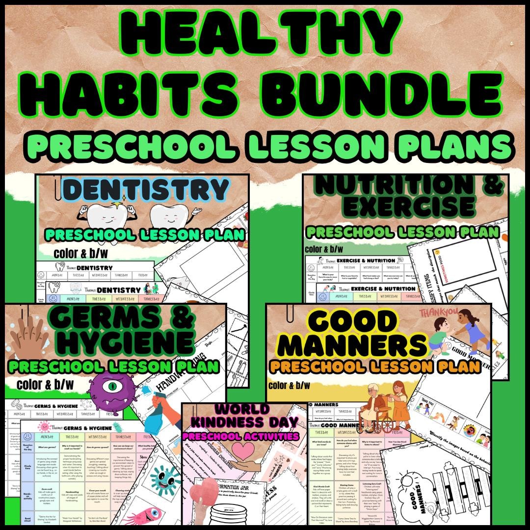HEALTHY HABITS BUNDLE- Nutrition and Exercise, Germs and Hygiene, Good ...