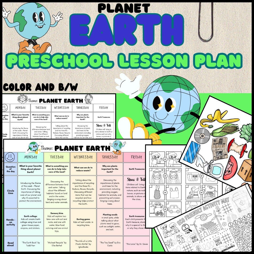 PLANET EARTH Preschool Weekly Lesson Plan - Etsy