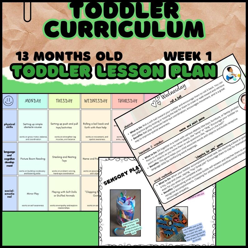 13 Months Old WEEKLY CURRICULUM (simple Lesson Plan)- Week 1 of the ...
