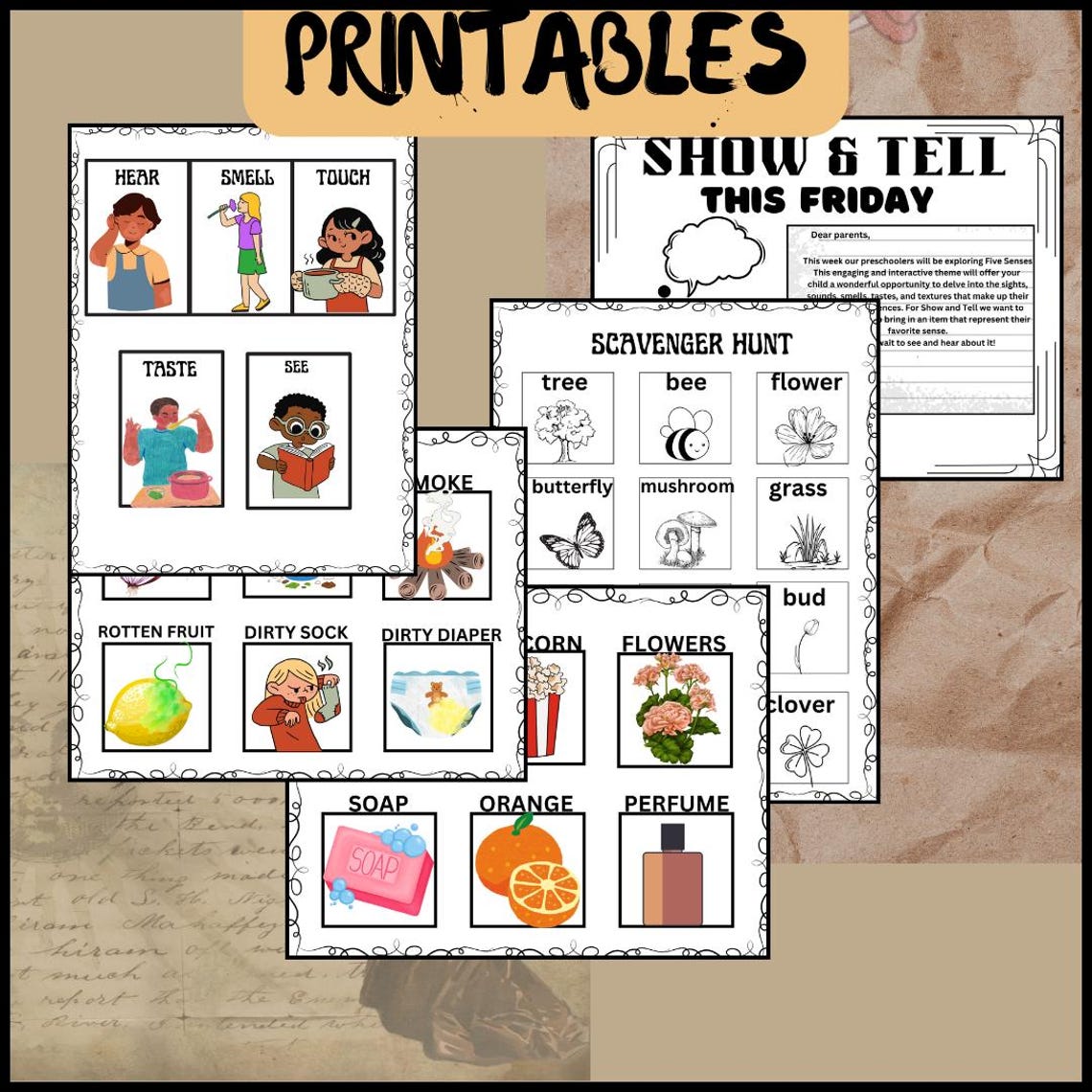 FIVE SENSES- Preschool Weekly Lesson Plan - Etsy