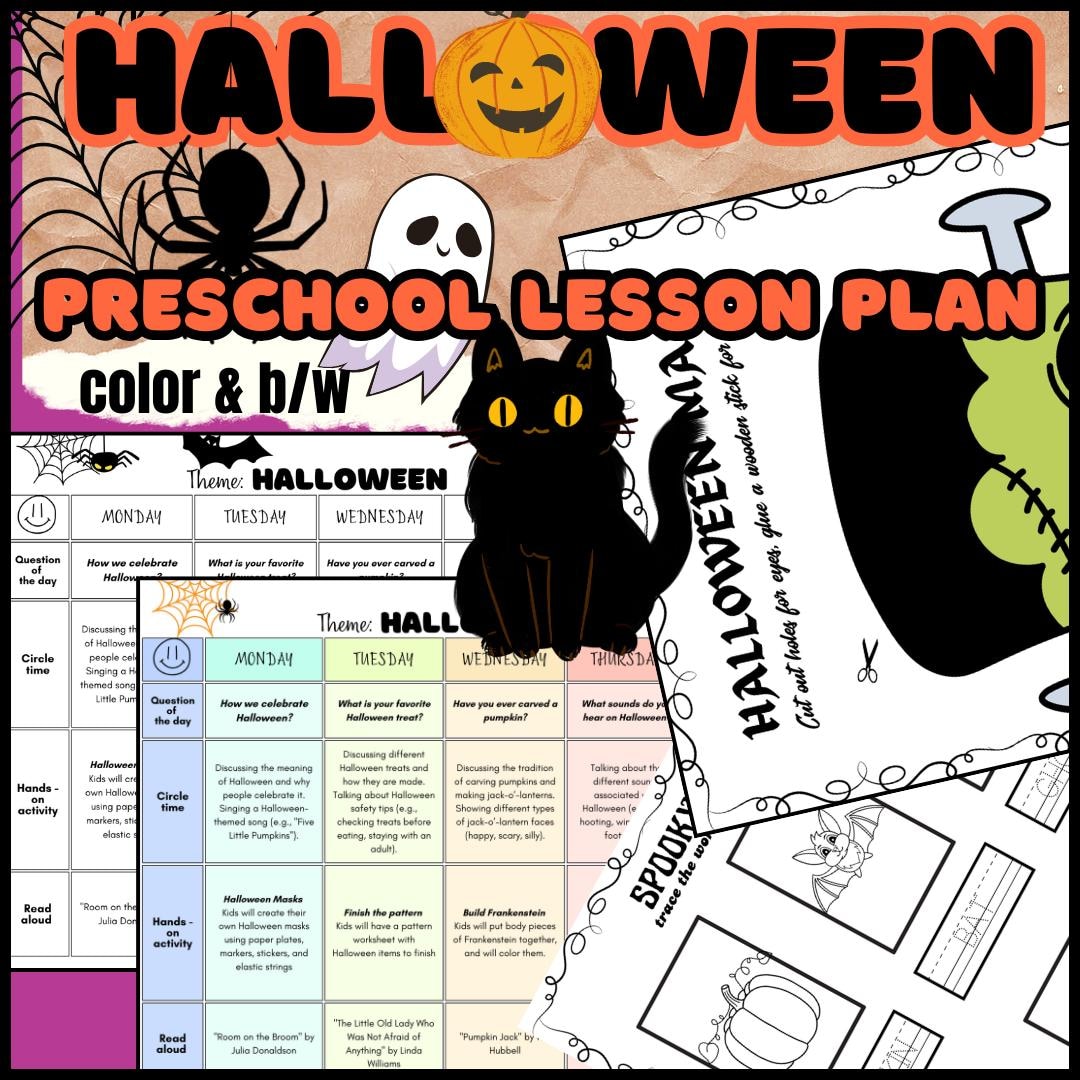 HALLOWEEN- Preschool Weekly Lesson Plan - Etsy